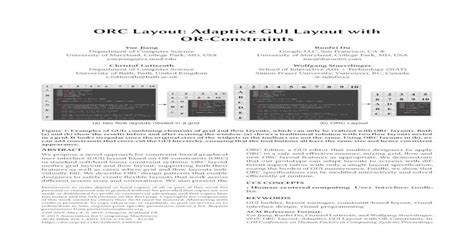 Pdf Orc Layout Adaptive Gui Layout With Or Constraints · Orc Layout