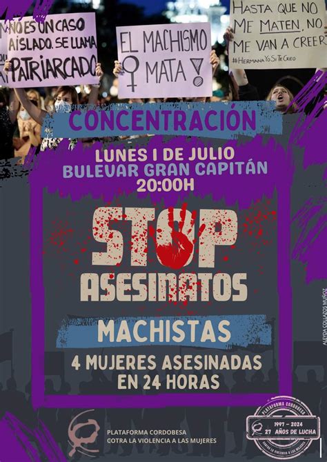 ConcentraciÓn En Repulsa De 4 Asesinatos Machistas En Menos De 24h