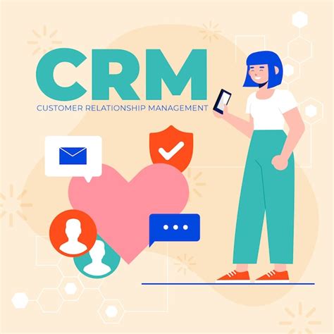 손으로 그린 평면 디자인 Crm 그림 무료 벡터