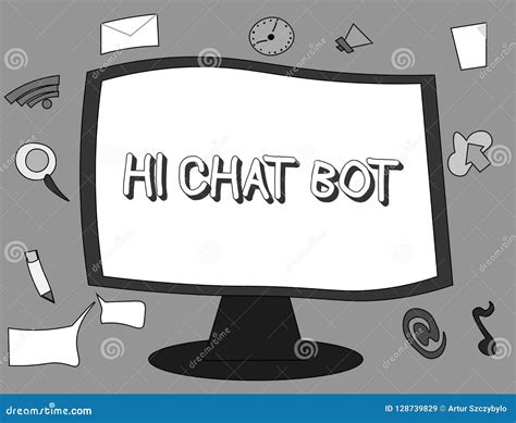 Word Writing Text Hi Chat Bot Business Concept For Greeting To Robot Machine Who Answers To A
