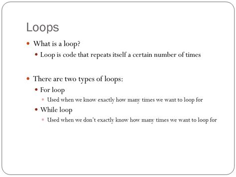 Week 4 5 Java Programming Loops What Is A Loop Loop Is Code That