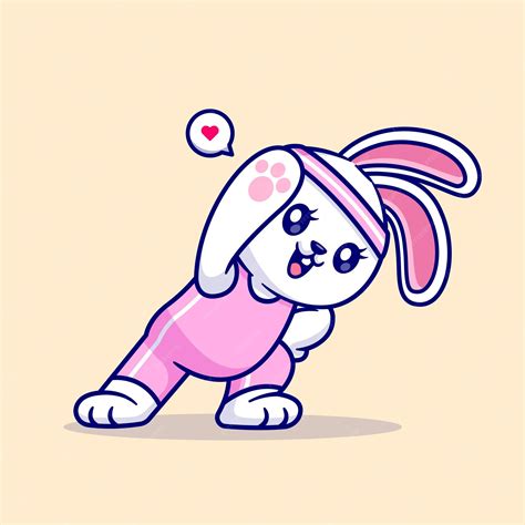 Premium Vector Cute Rabbit Stretching Cartoon Vector Icon