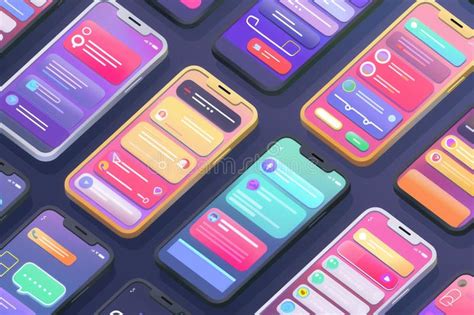Multiple Smartphones Show Engaging Stories And Short Videos With Colorful Interfaces And Varied