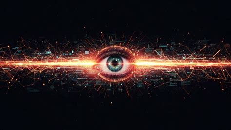 Futuristic Eye Scanning Technology Animation With Digital Data Visualization Stock Video Video