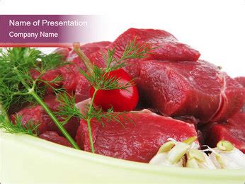 Sliced Beef For Kebab PowerPoint Template Backgrounds Google Slides ID