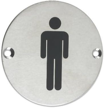 ZSS SS Unisex Toilet Sign Sex Symbol Mm Dia Satin Stainless Steel From The Door Handle Store