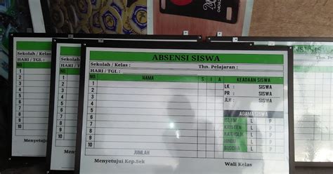 MENERIMA PEMBUATAN PAPAN ABSENSI KELAS KIREINA MEDIA