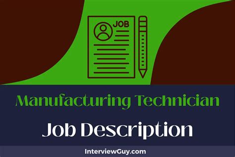 Manufacturing Technician Job Description Updated For 2025