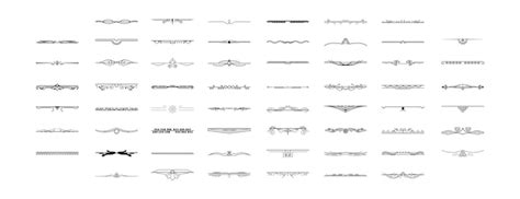 Premium Vector Set Black Simple Line Collection Doodle Border Elements Vector Design Style