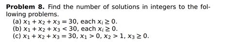Solved Problem Find The Number Of Solutions In Integers Chegg