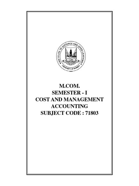 Cost Management Accounting Pdf Cost Accounting Accounting