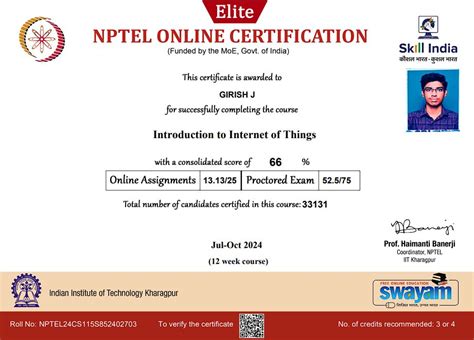 Nptel Elitecertification Iot Internetofthings Professionalgrowth