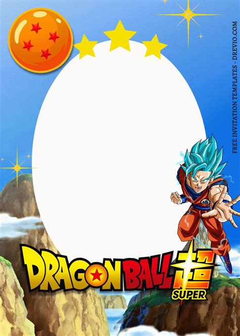 9 Ultimate Dragonball Super Brolly Canva Birthday Invitation Templates