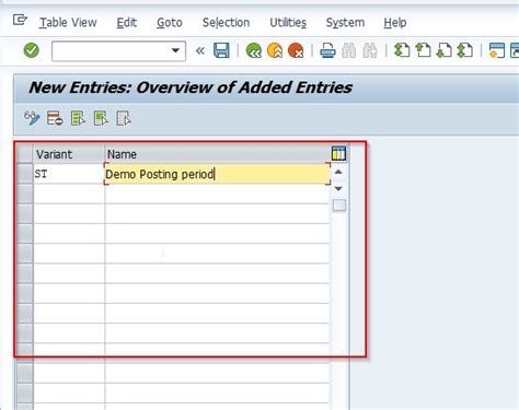 Define Posting Period Variant In SAP