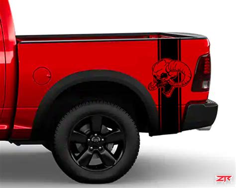 Dodge Ram Horned Skull Bed Stripes Vinyl Decals Ztr Graphicz