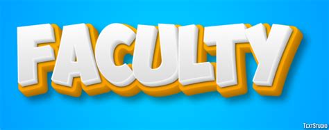 Faculty | Yellow White 3D | Text Effect Generator
