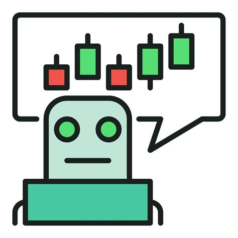 Ai Cryptocurrency Trading Bot Candlestick Chart With Robot Colored Icon Or Symbol 65650636