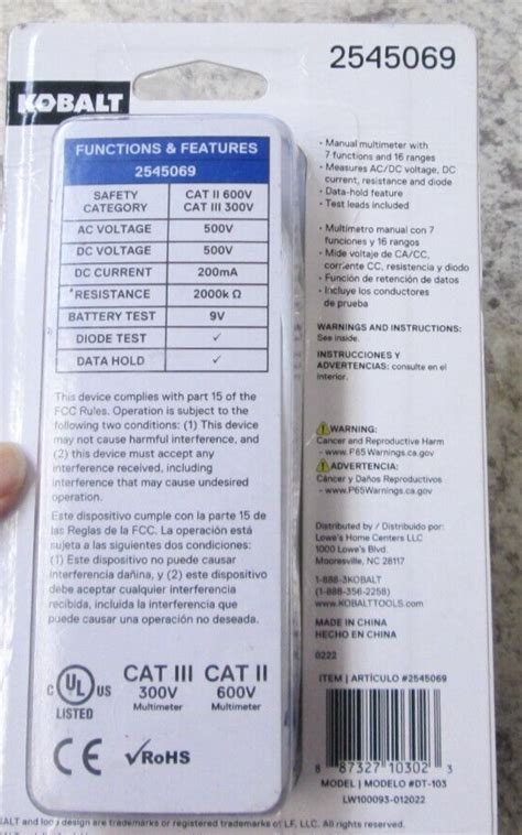 How To Use Kobalt Mini Multimeter Dt 103