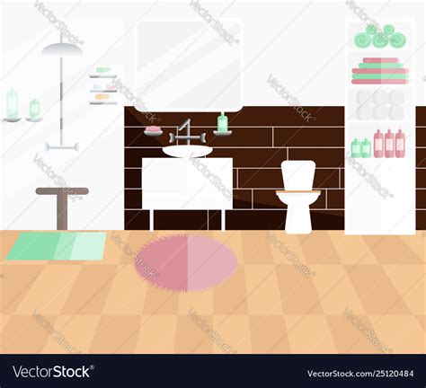 Flat Design Bathroom Interior Royalty Free Vector Image