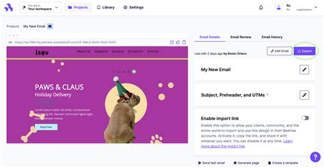 exporting to beefree help center