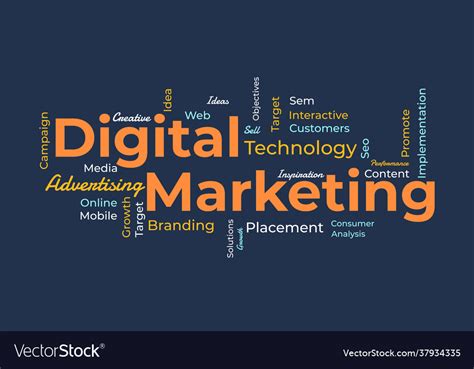 Digital Typography Marketing Royalty Free Vector Image