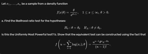 Solved Let X Dots Xn Be A Sample From A Density Chegg