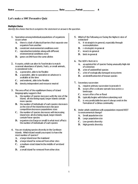 Fillable Online Classroom Test Construction The Power Of A Table Of