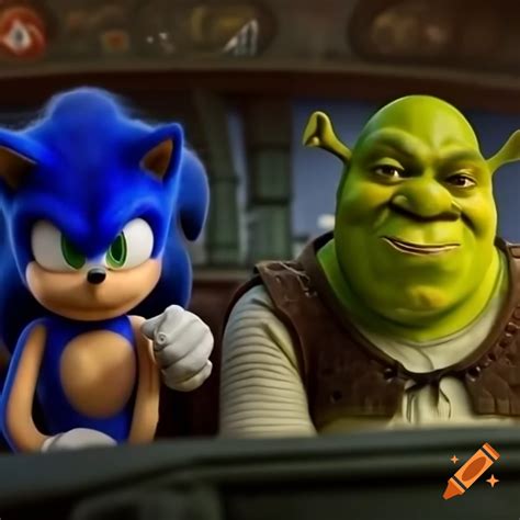 Sonic And Shrek Inside A 747 Cockpit On Craiyon