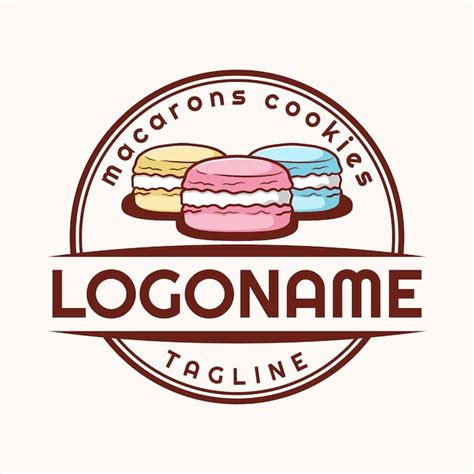 Plantilla De Logotipo De Macarons Adecuada Para Restaurante Panadería