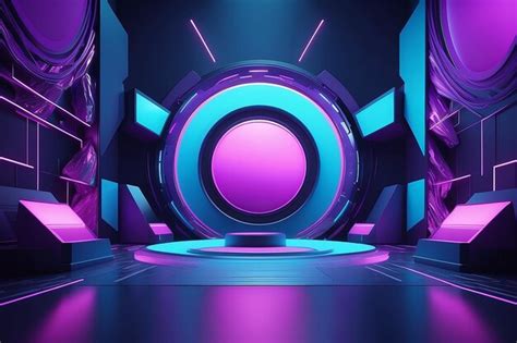 premium photo purple blue geometric fusion 3d rendering for diverse