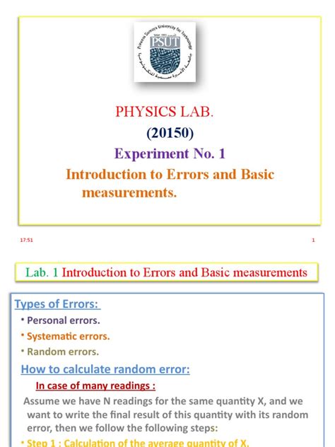 experiment 1 slides pdf observational error errors and residuals