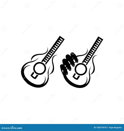 Ukelele Icon From Music Collection Guitar Stock Vector Illustration Of Background Monochrome