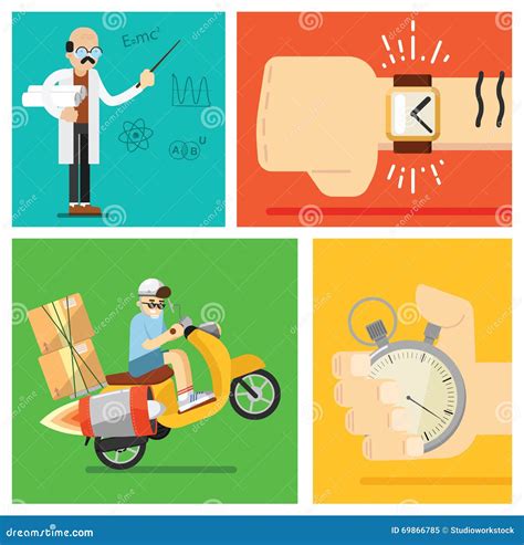 Concepto Del Envío Express Sistema Del Icono Del Vector Ilustración del Vector Ilustración de