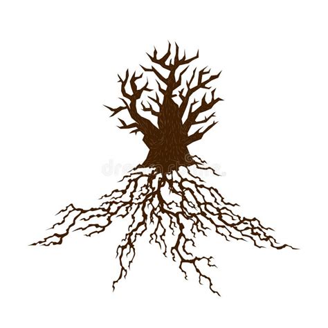 Abstract Tree Silhouette With Root Tree With Lush Root Stock Vector Illustration Of Grow