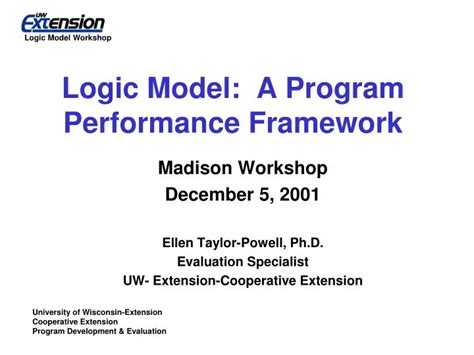 Ppt Logic Model A Program Performance Framework Powerpoint