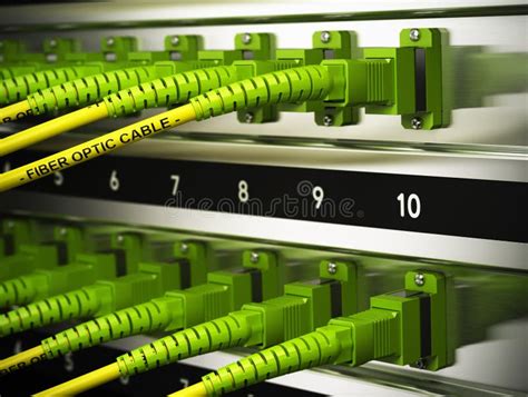 Network Infrastructure Fiber Optics Connections Stock Illustration