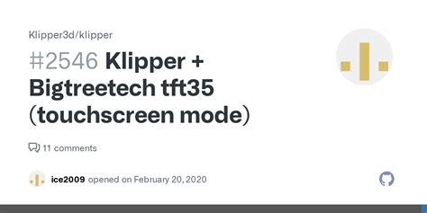 klipper bigtreetech tft35 touchscreen mode · issue 2546