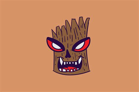 Halloween Icon Creepy Ghost Wood Graphic By Purplebubble · Creative Fabrica