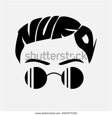 Black Hair Glasses Vector Logo Stock Vector Royalty Free 2069375168
