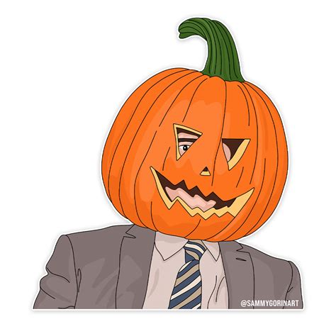 Dwight Pumpkin Sticker Sammy Gorin Llc