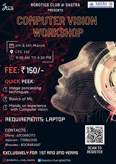 Robotics Club Sastra On Linkedin Robotics Rcs Workshops Ml Ai Opencv Computervision