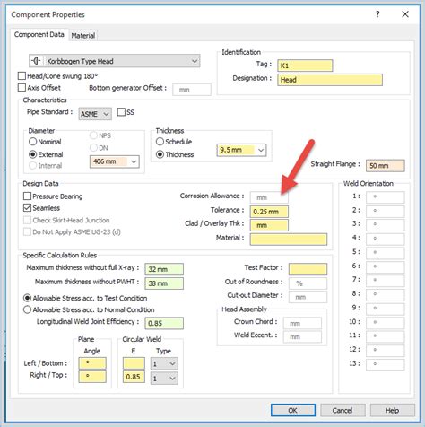 AutoPIPE Why Corrosion Allowance On The Component Properties Dialog In AutoPIPE Vessel Is