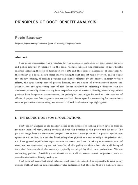 PDF Cost Benefit Analysis Principle DOKUMEN TIPS