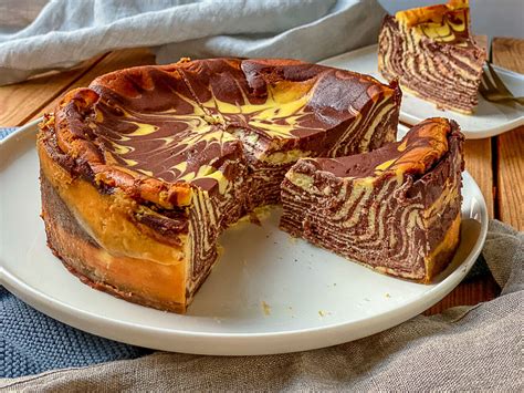 Cremiger Schoko Vanille Zebra Käsekuchen ohne Boden
