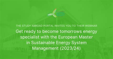Get Ready To Become Tomorrows Energy Specialist With The European