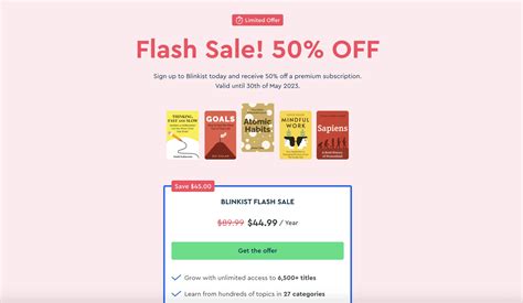 Blinkist Flash Sale Get 50 Off Until May 30th 2023 Airlapse