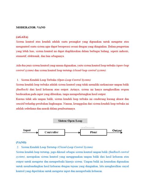 Materi Ppt And Bacaan Open Loop Closed Loop Pdf