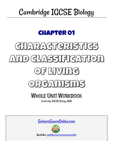 Cie Igcse Bio Chapter01 Download Free Pdf Organisms Cell Biology
