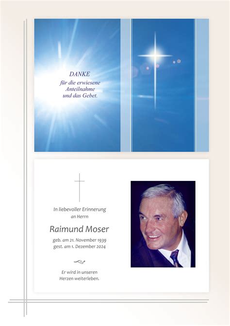 Andenkbild Raimund Moser Trauer Link