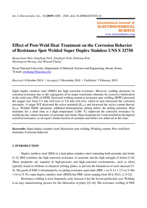 Pdf Effect Of Post Weld Heat Treatment On The Corrosion Behavior Of